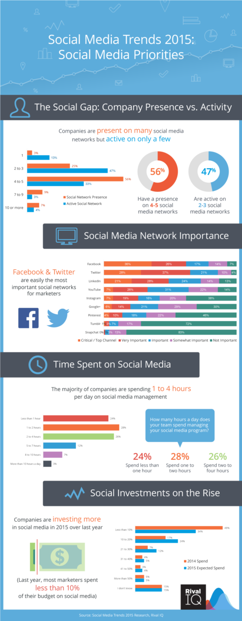 Infographic: Social Media Priorities 2015 | Rival IQ