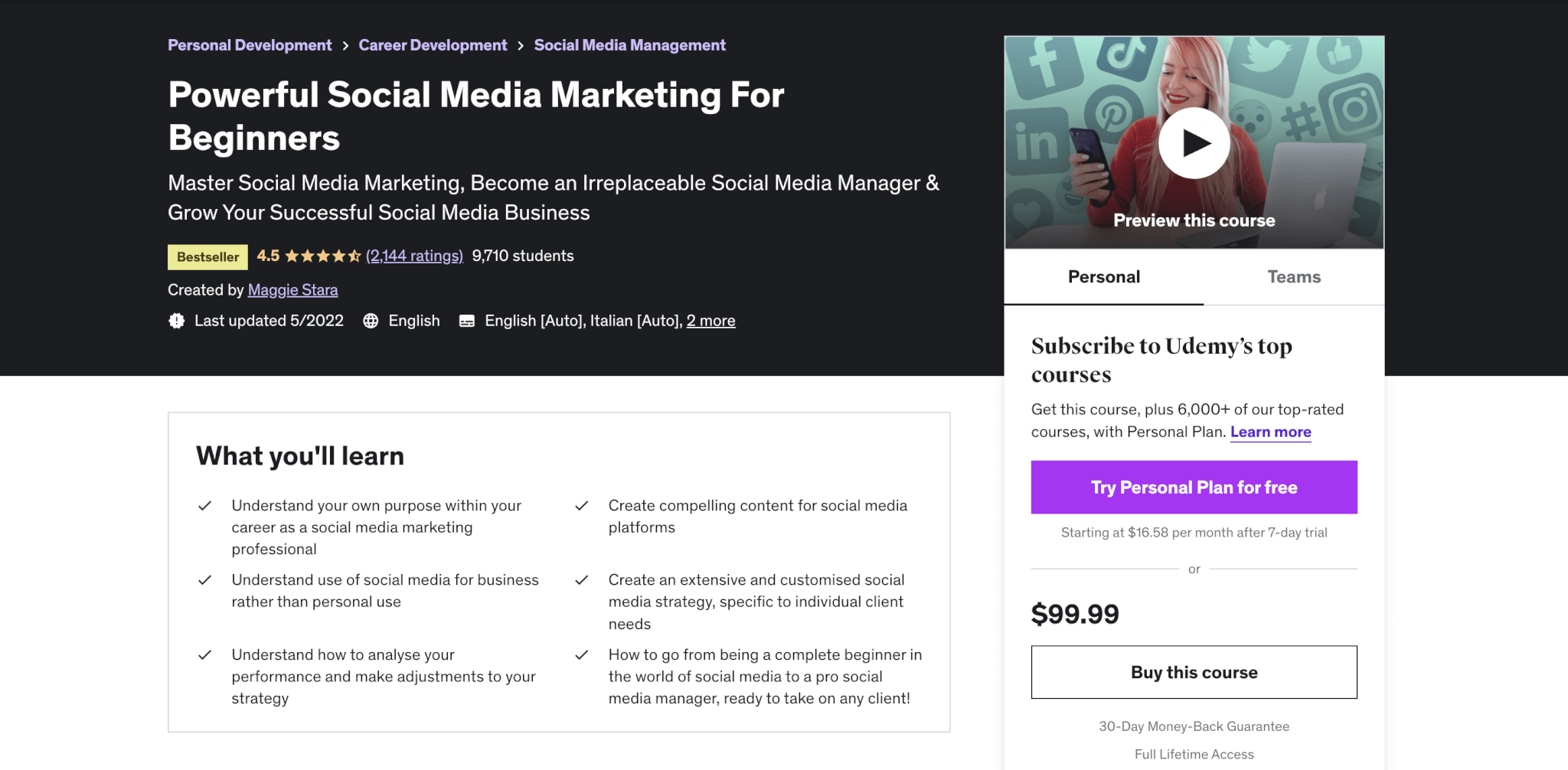 Top Online Courses for Social Media Analytics and Marketing